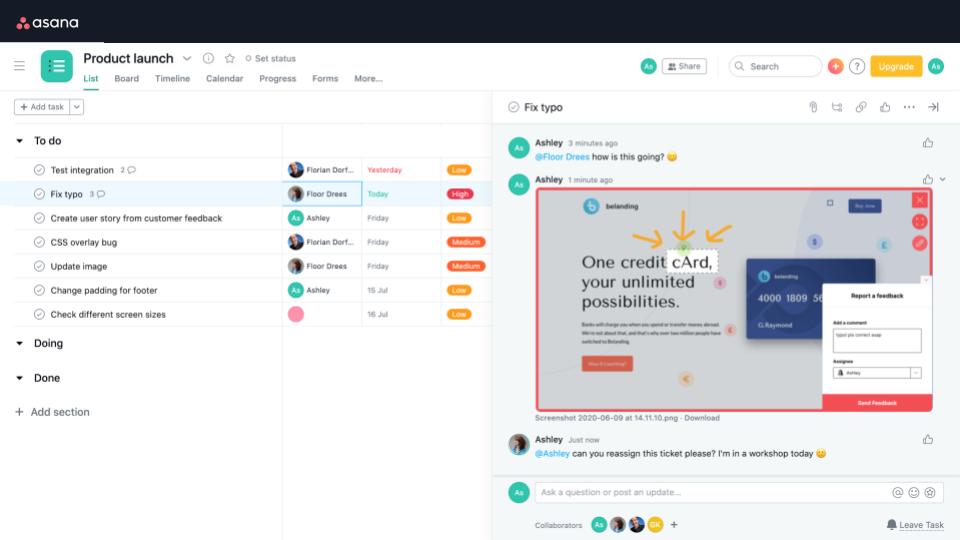 Asana + Usersnap | Manage Work with Visual Feedback